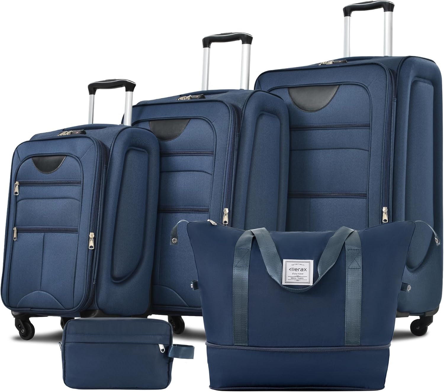 Amazon.com: Merax Softside Luggage Set, Travel Suitcase Expandable ...