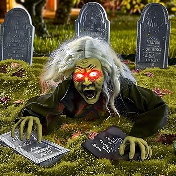 Amazon.com : Hourleey Halloween Outdoor Decorations, Animated Zombie ...