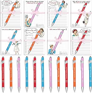 24 Set Funny Nurse Notepads and Pen Comics Style Nurse Memo Pads ...