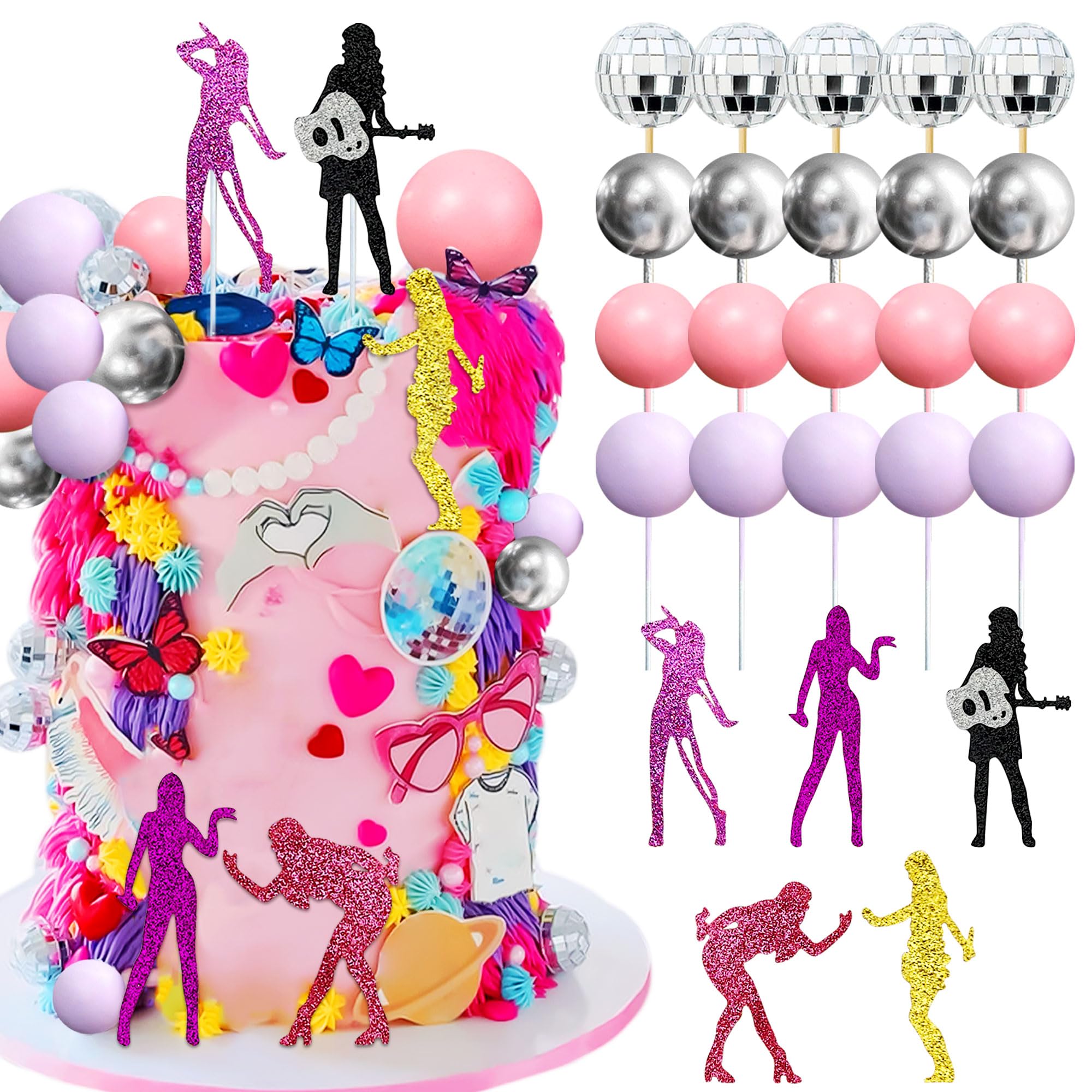 Amazon.com: LaVenty Singer Birthday Cake Decoration Party Decorations ...