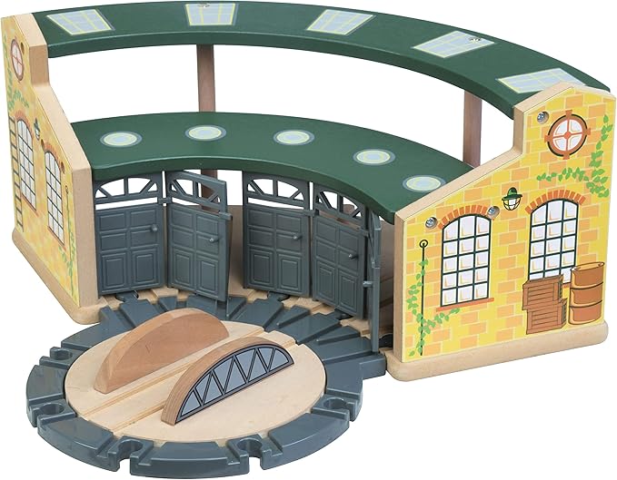Amazon.com: maxim enterprise, inc. Wooden Train Round House Combo with ...