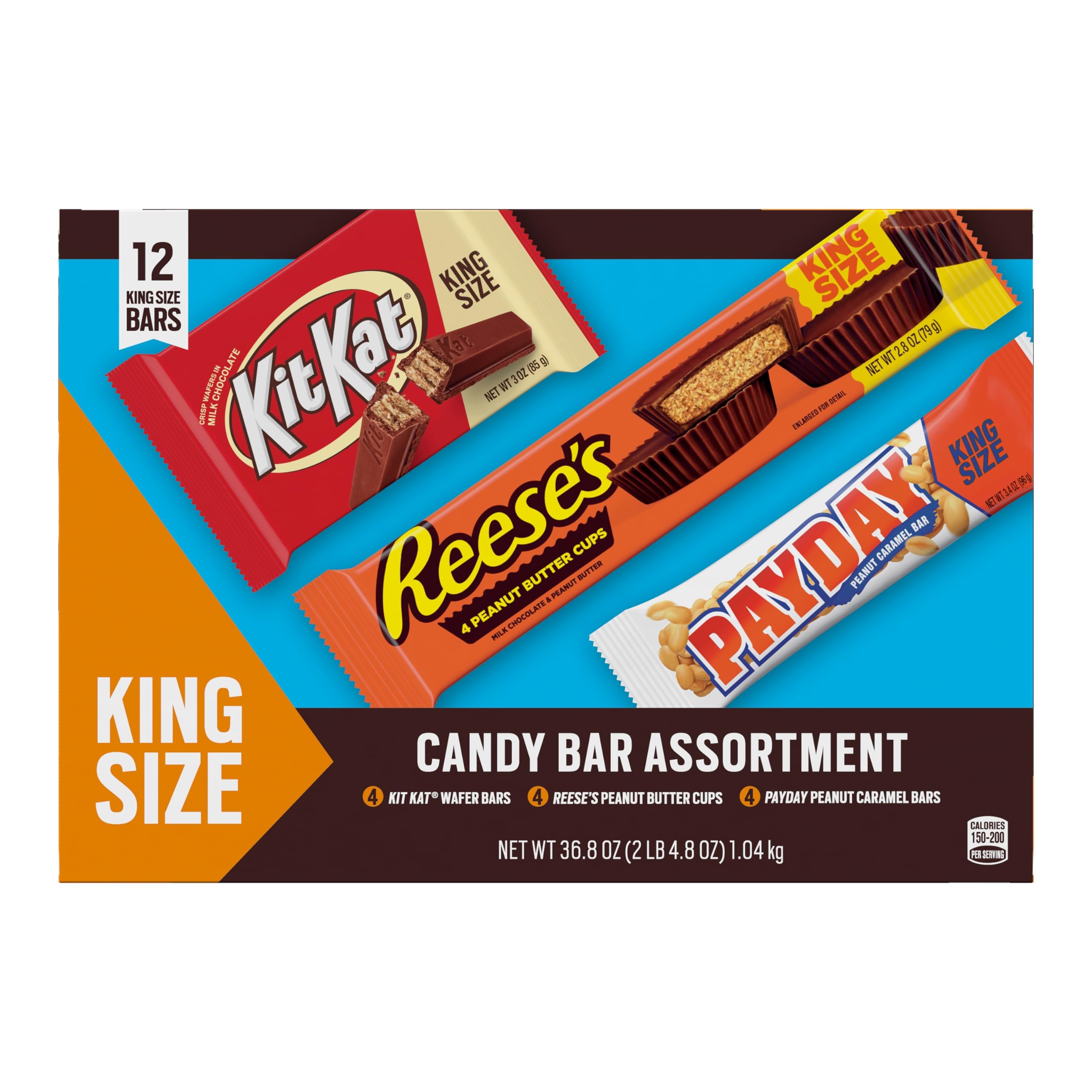 KIT KAT, PAYDAY and REESE'S Assorted Flavored King Size, Candy Variety ...