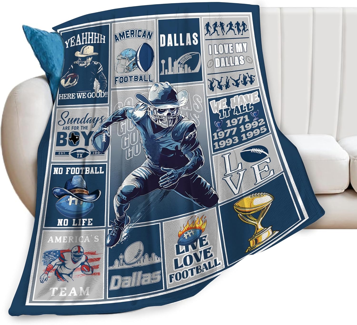 Amazon.com: Oradabo Blanket American Football Sport Team Throw Blanket ...