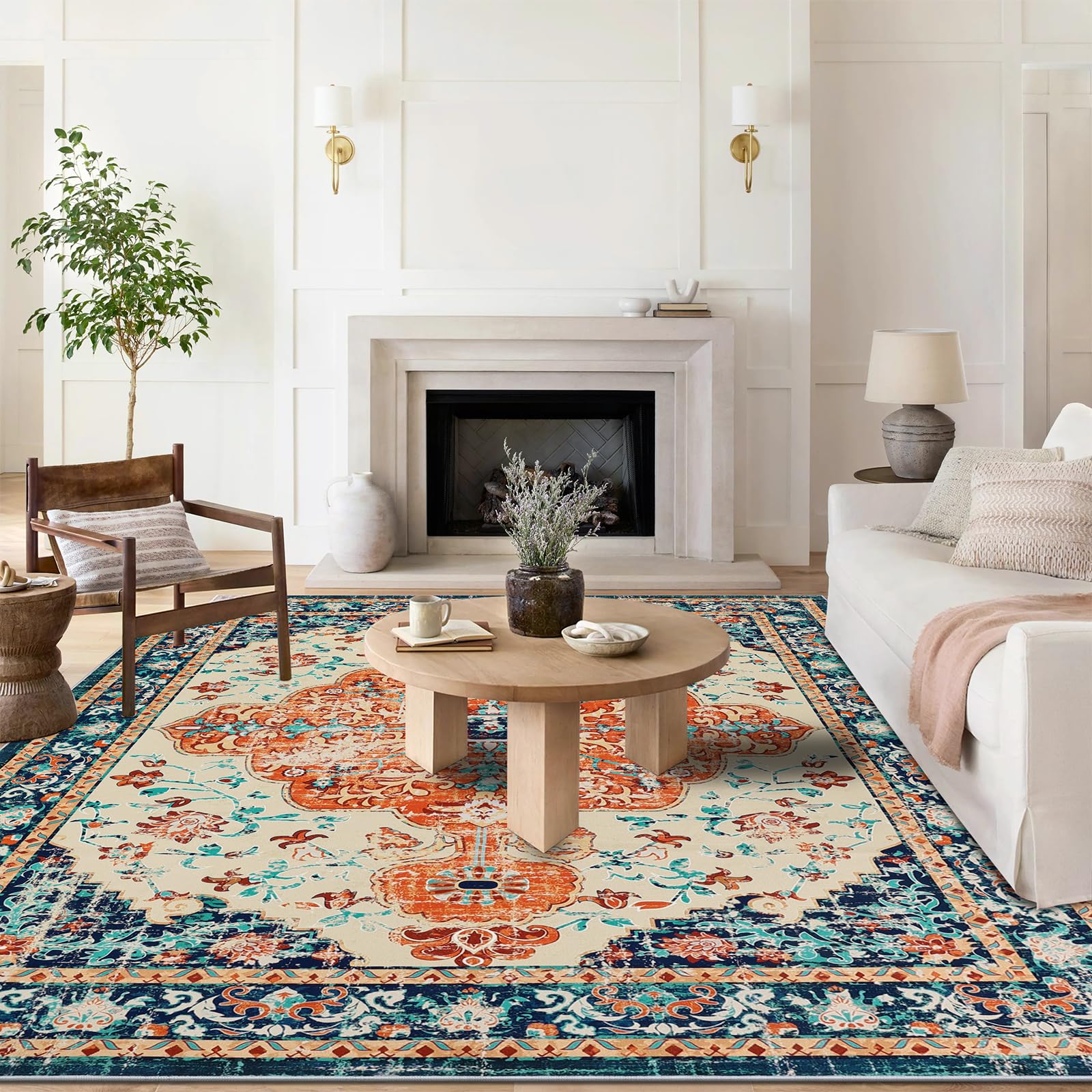 Amazon.com: U'Artlines Boho Vintage Area Rug 8x10 Machine Washable Low ...