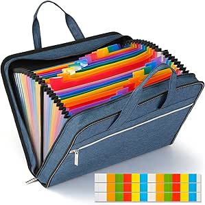 Amazon.com : SEEKIND Accordian File Organizer with Handle,26 Pockets Expanding File Folder ...