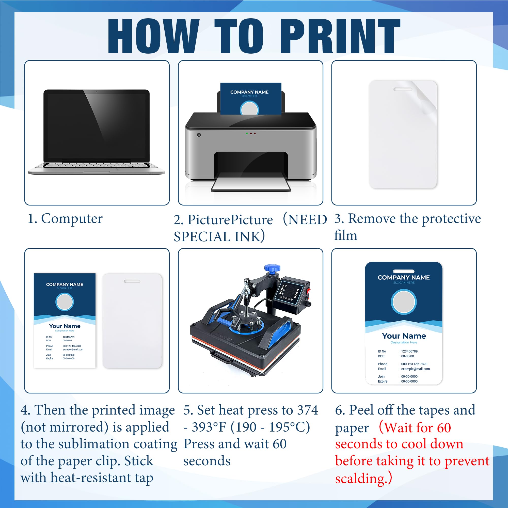 Snapklik.com : 32Pcs Sublimation Id Badge Blanks Double Sided Aluminum ...