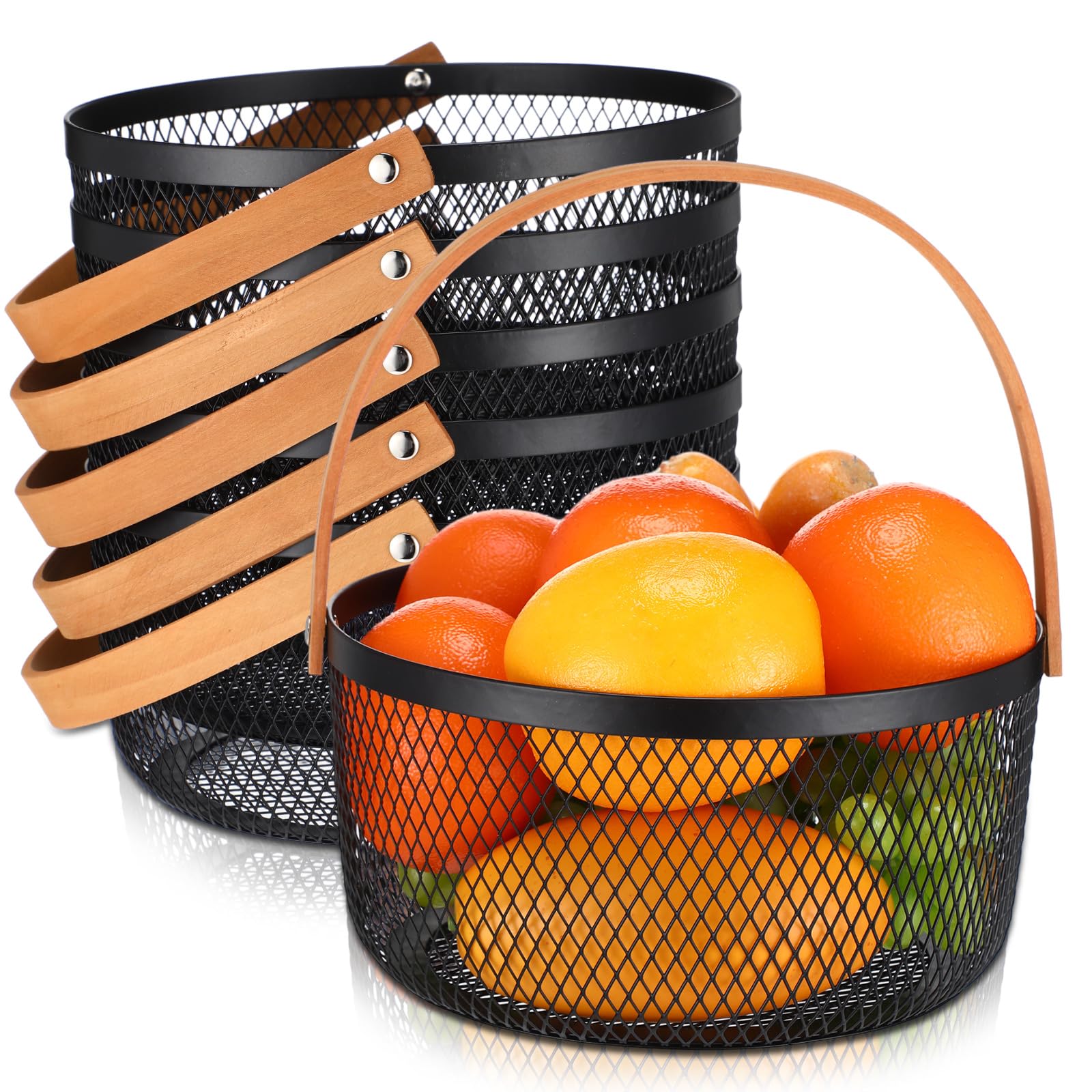 Amazon.com - Sunnychicc 6 Pack Metal Mesh Steel Basket with Handle 8.5 ...