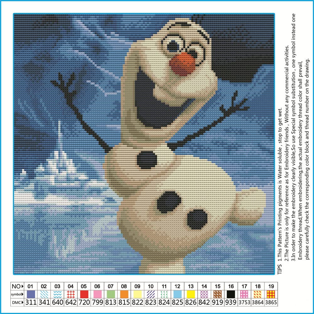 Olaf The Snowman Pixel Art