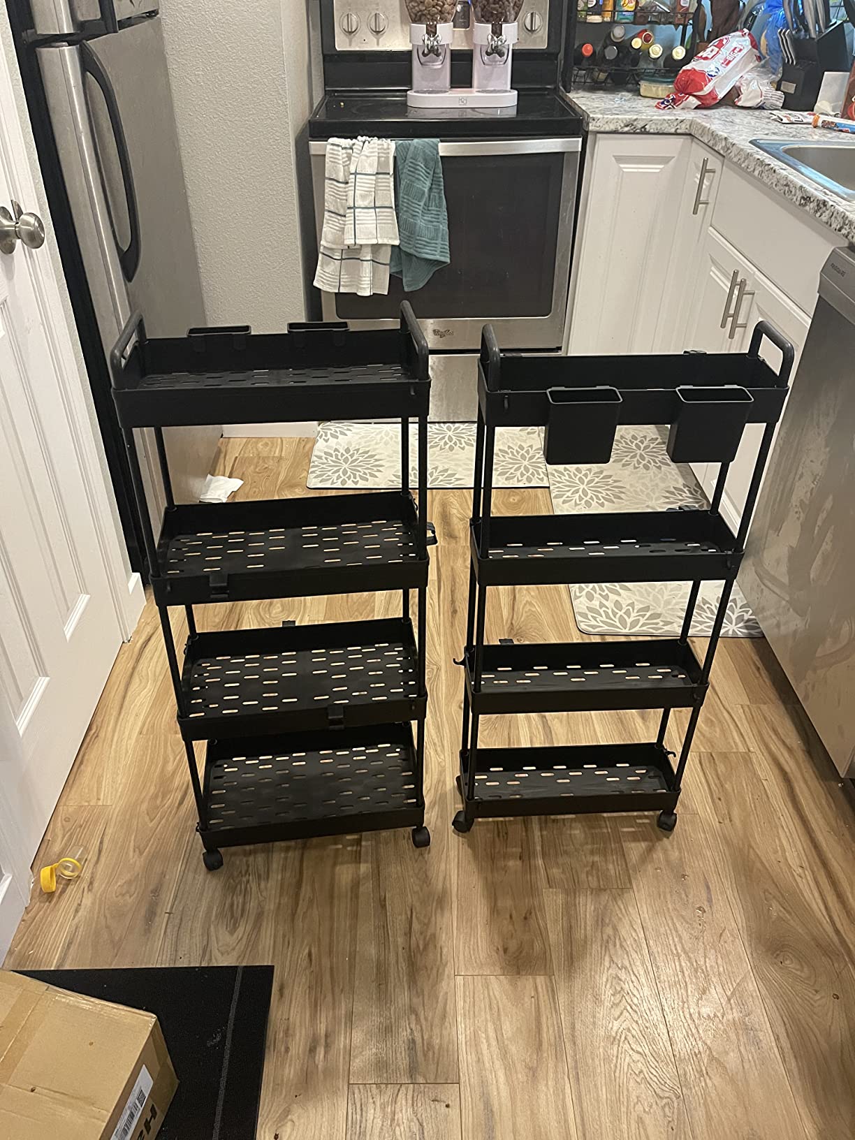 $9/mo - Finance 4 Tier Slim Storage Cart,2 Pack Slide Out Laundry Room ...