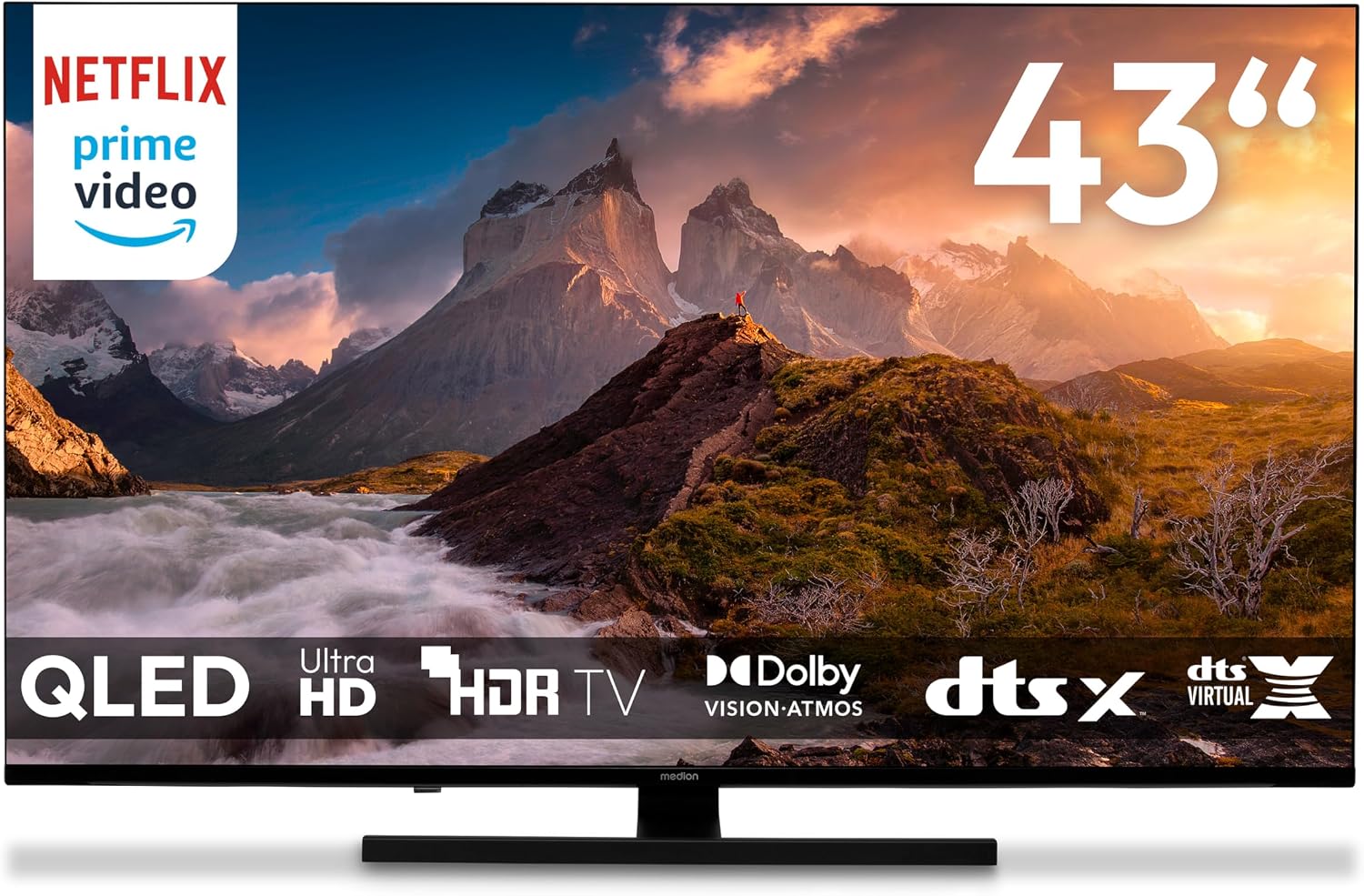 MEDION 108 cm (43") QLED TV (Google TV, 4K, Dolby Vision HDR, Netflix ...