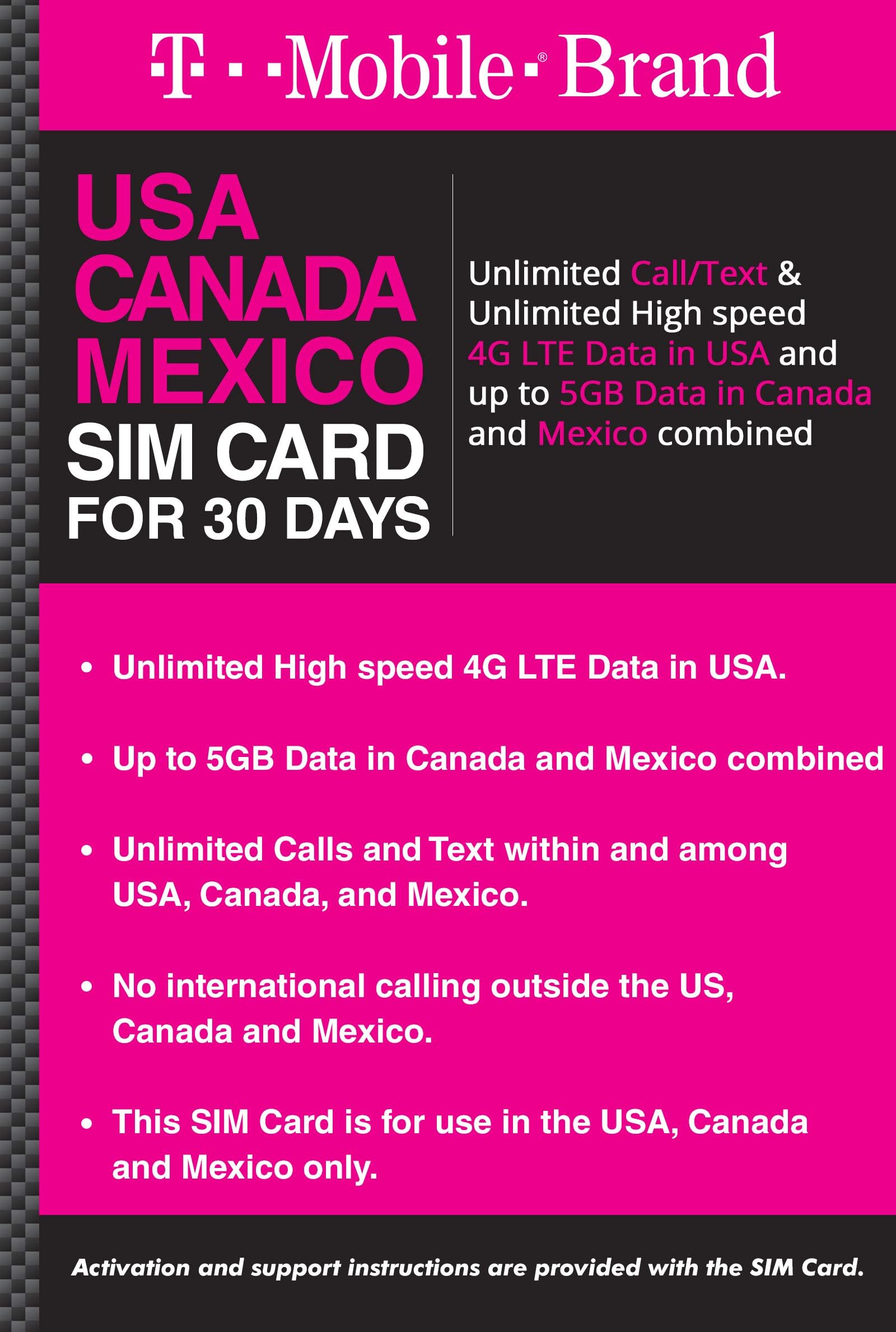 T-Mobile Prepaid SIM Card - Unlimited Data in USA, 5GB Roaming Canada ...