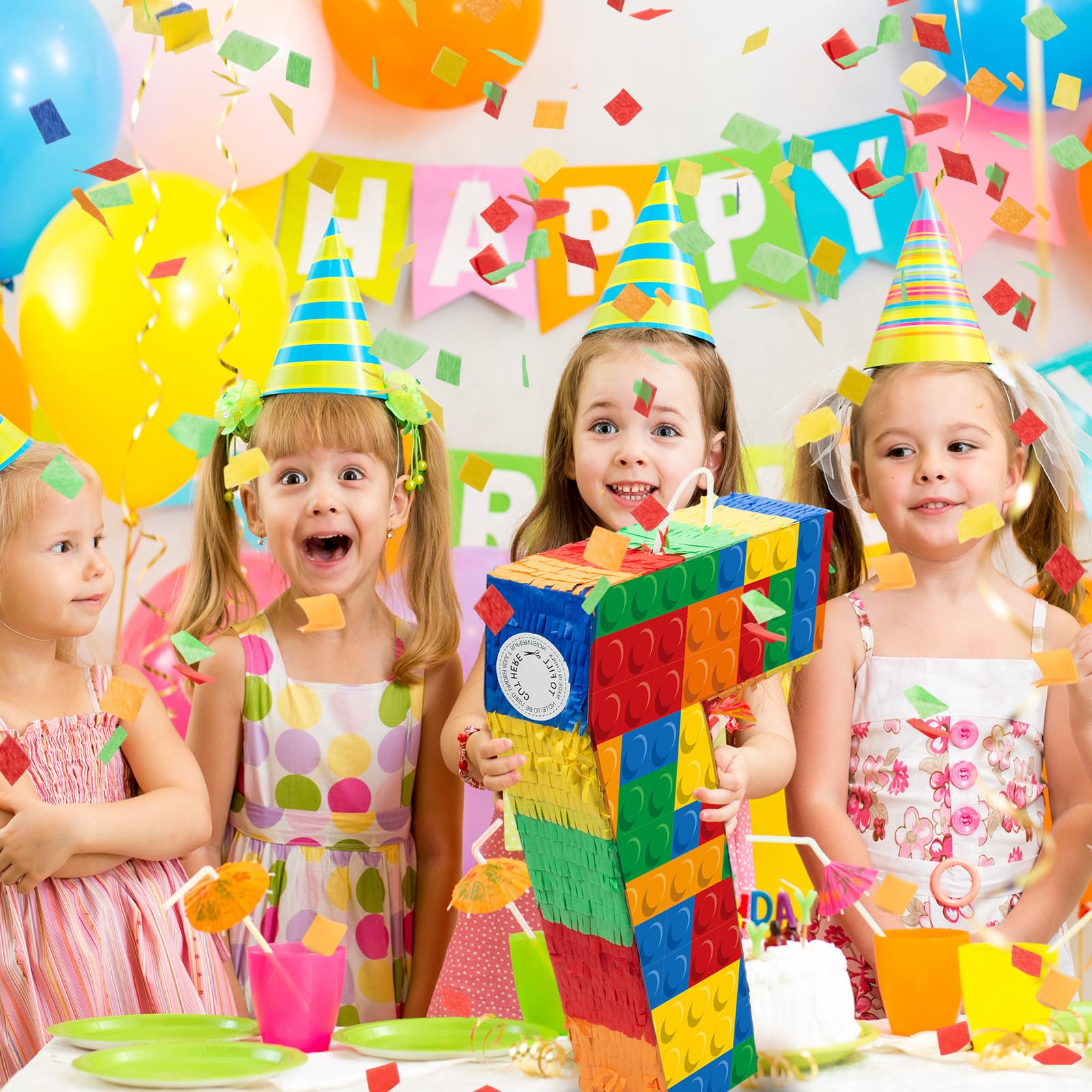 Snapklik.com : RoundFunny Number 7 Building Blocks Pinata 16.5 Inch ...