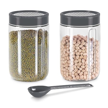Buy MILTON Radiant 1500 Plastic Pet Storage Jar and Container, Set of 2 ...