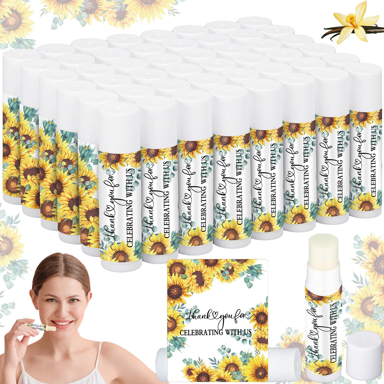Amazon.com : Siifert 50 Pack Floral Party Favors Bulk Lip Balms Gifts ...