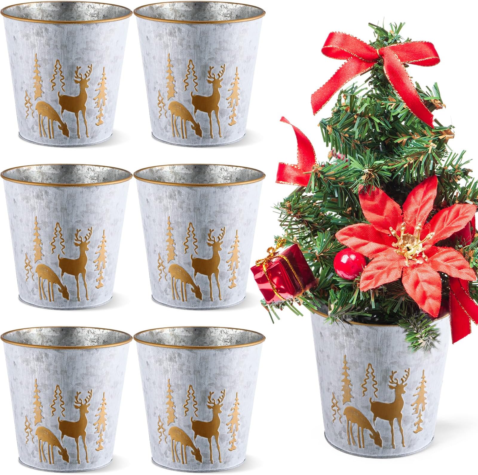 Amazon.com: Tioncy 6 Pcs Christmas Plant Pots 3.15'' Christmas Ugly ...