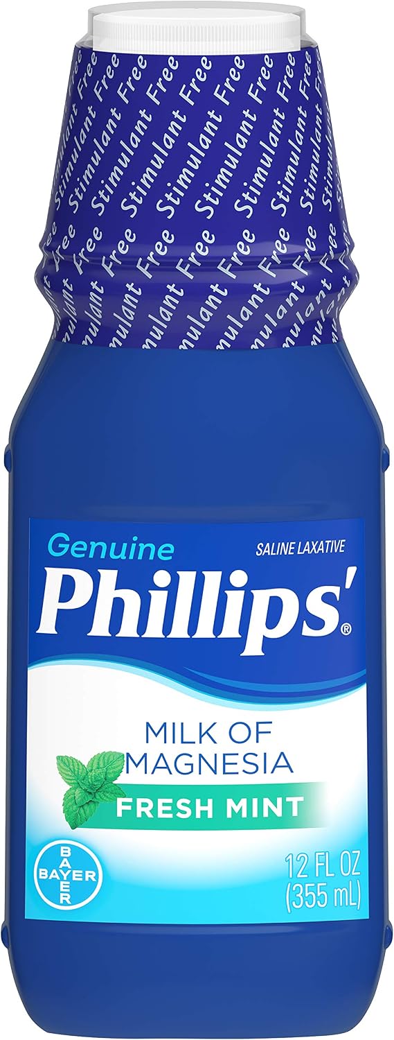 Amazon.com: Phillips' Milk of Magnesia, Fresh Mint 12 oz (Pack of 5 ...
