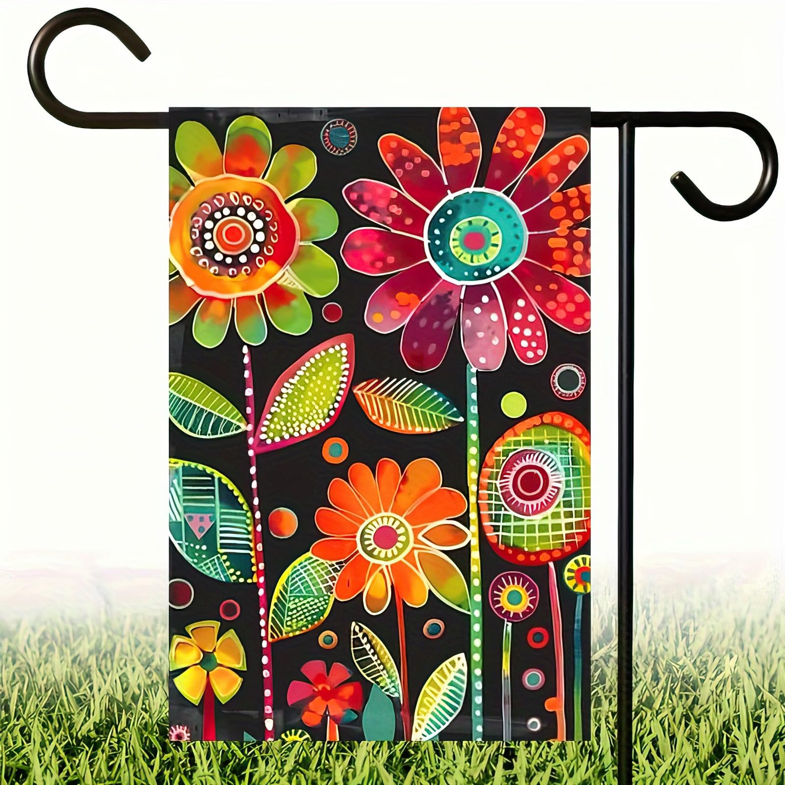 Amazon.com : Blissyard Spring Summer Flower Garden Flag 12x18 Double ...