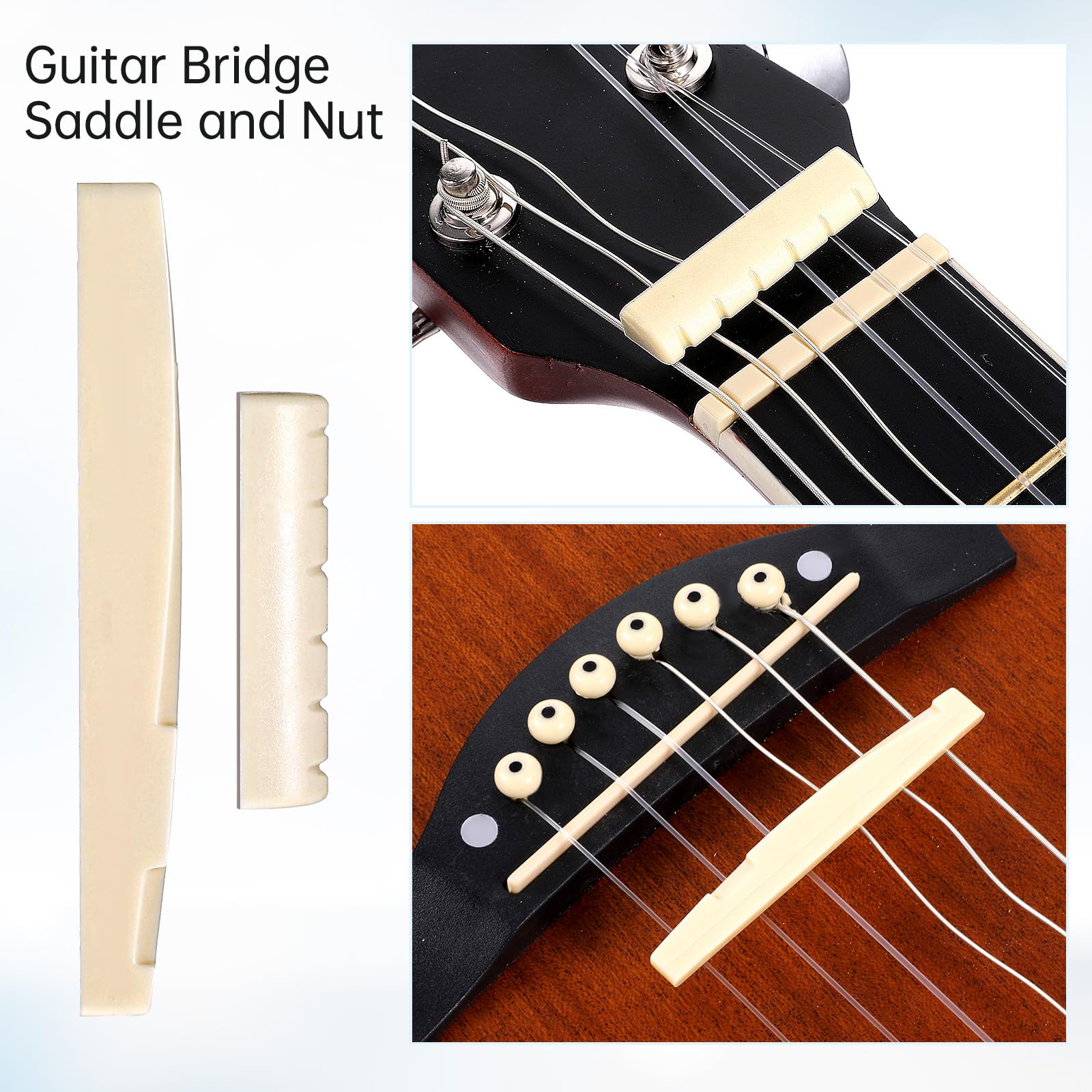 Snapklik.com : 12Pcs Guitar Bridge Pins Acoustic Guitar Saddle Nut