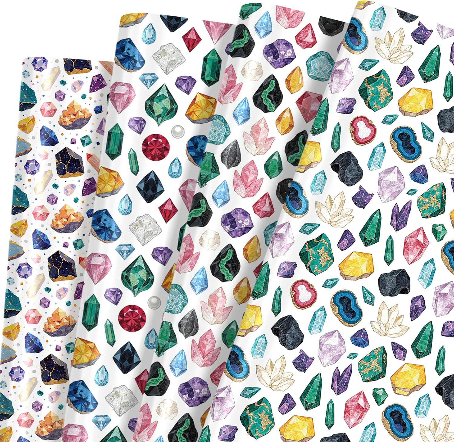 Amazon.com: Pineraap Crystal Wrapping Paper 12 Sheets Gemstones ...