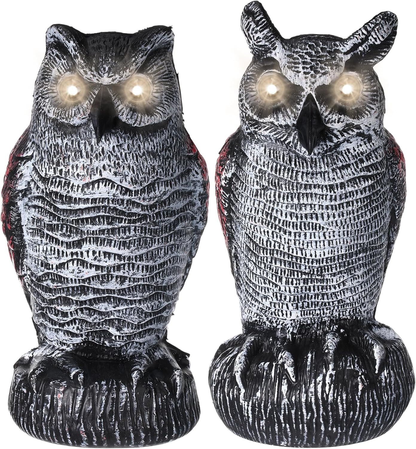 Amazon.com: Qualirey 2 Pcs Fake Owl Decoys to Scare Birds Away with ...