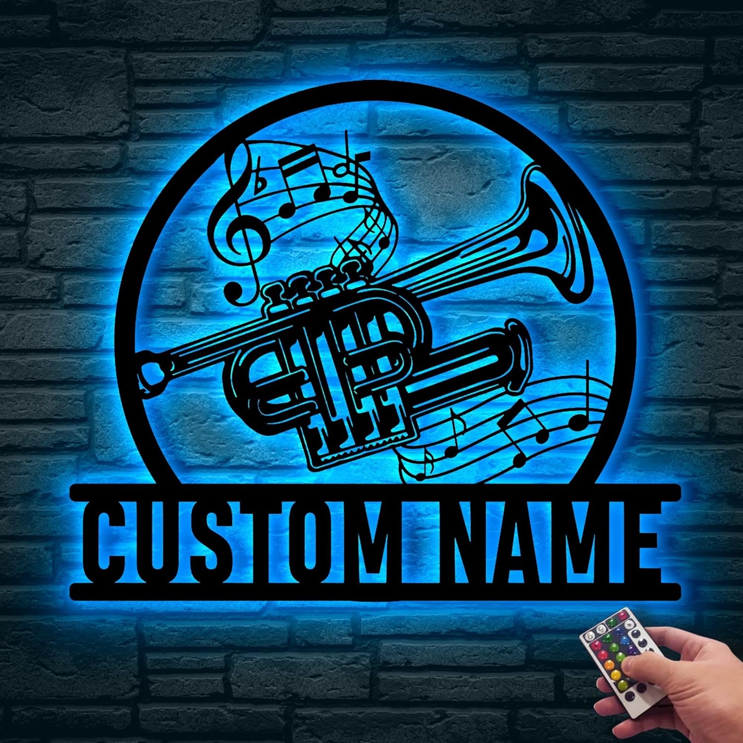 Amazon.com: Custom Trumpet Musical Instrument Metal Wall Art LED Light ...