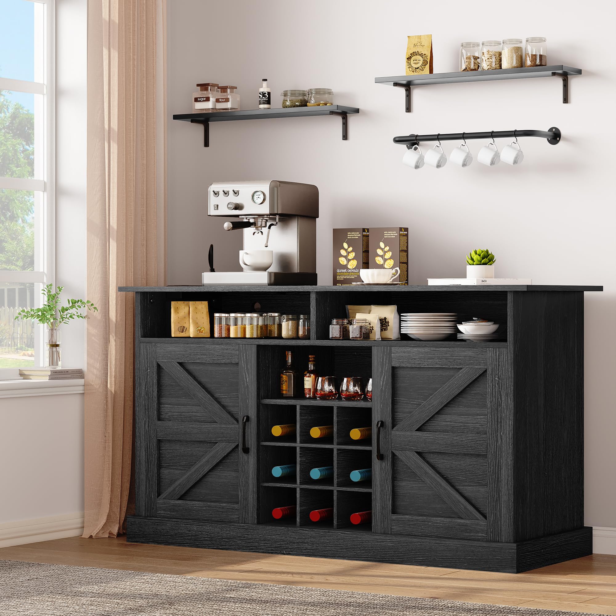 Snapklik.com : YITAHOME 52" Farmhouse Sideboard Buffet Cabinet