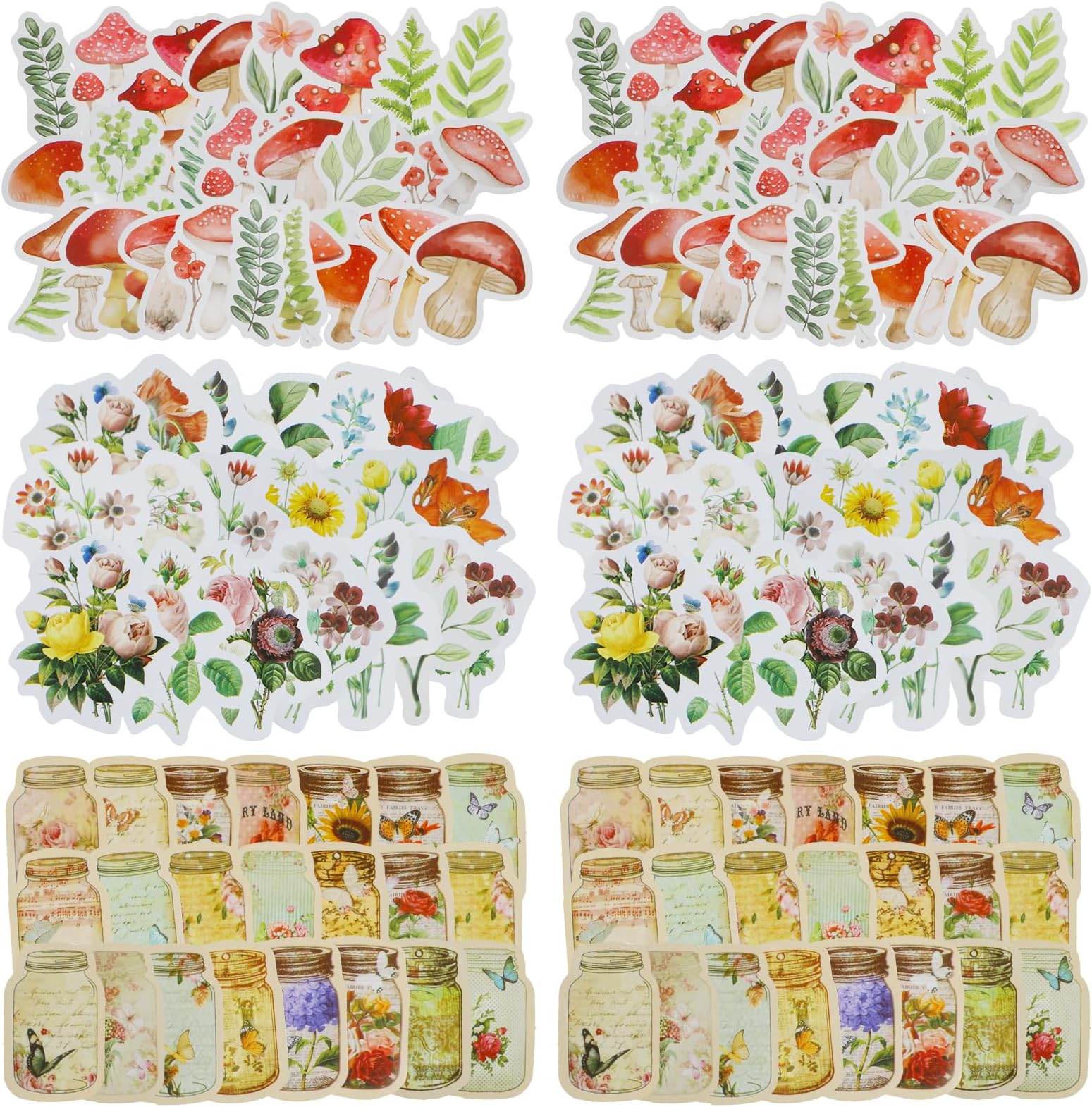 Amazon.com: Yoksas 320 Pcs Watercolor Washi Stickers - Forest, Flower ...