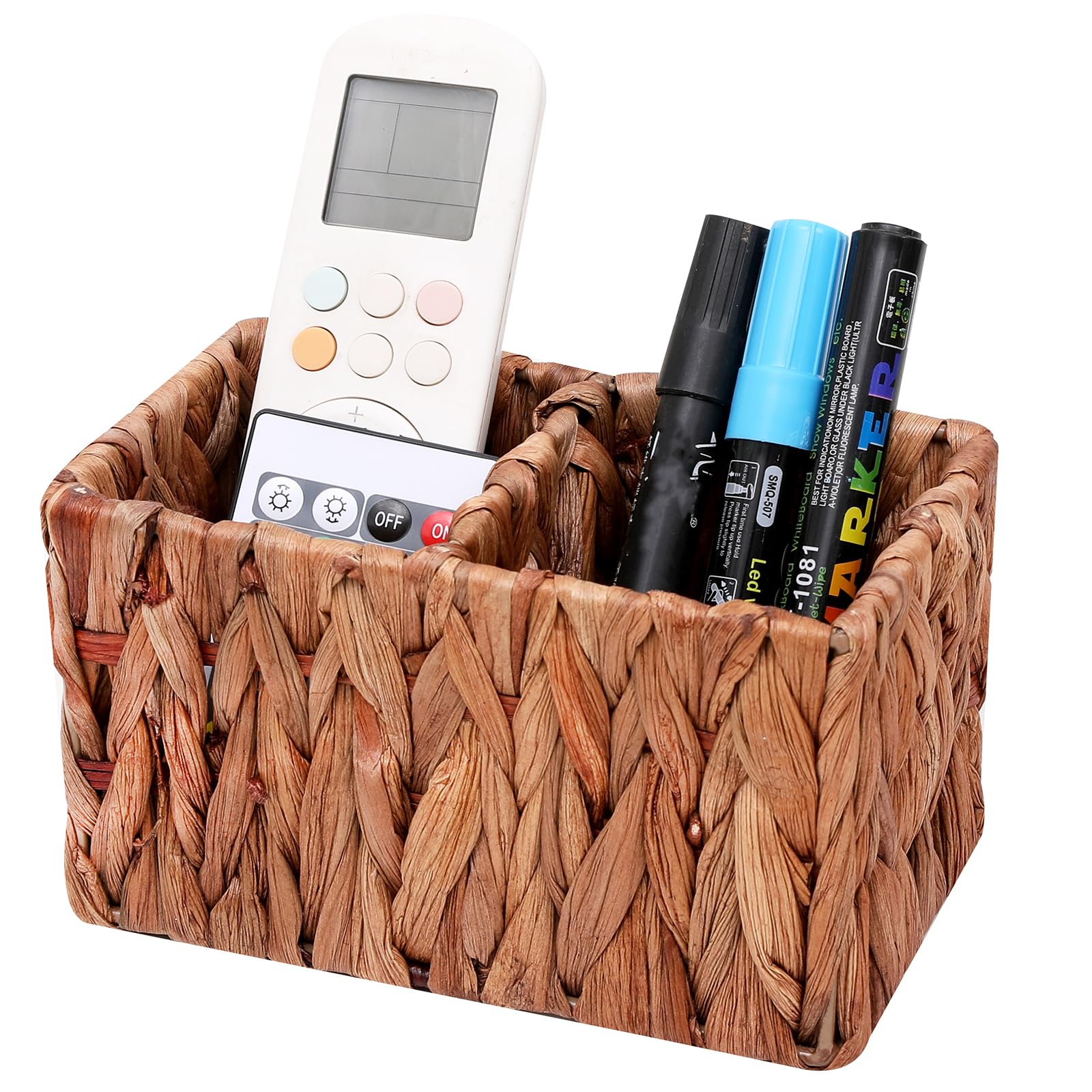 Amazon.com: ANHYOCA Small Wicker Storage Basket Remote Control Holder ...
