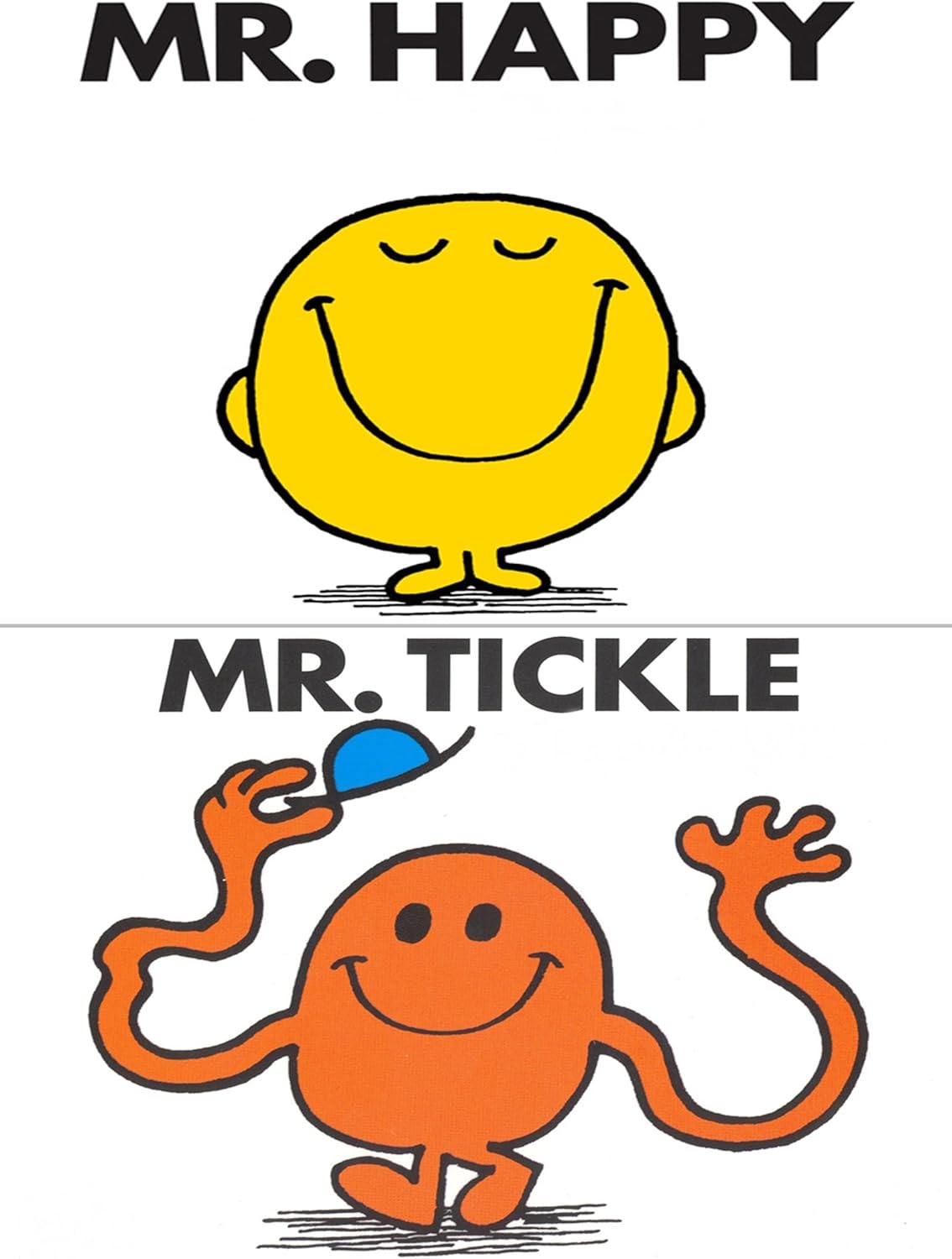MR MEN - Set Of 2 Fridge Magnets - MR HAPPY & MR TICKLE - Size 9cm X ...