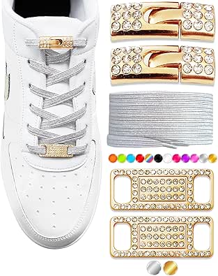 Amazon.com: TOPPING STYLE Elastic No Tie Shoe Laces with Bling Diamond ...