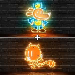 Amazon.com : Officially Licensed Cat Kid & Dog Man UV Painted LED Neon ...