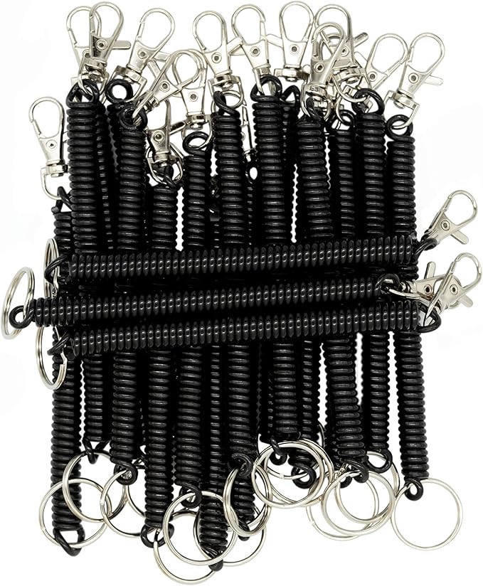 Amazon.com: StayMax Retractable Coil Springs Keychain Coil Cord ...