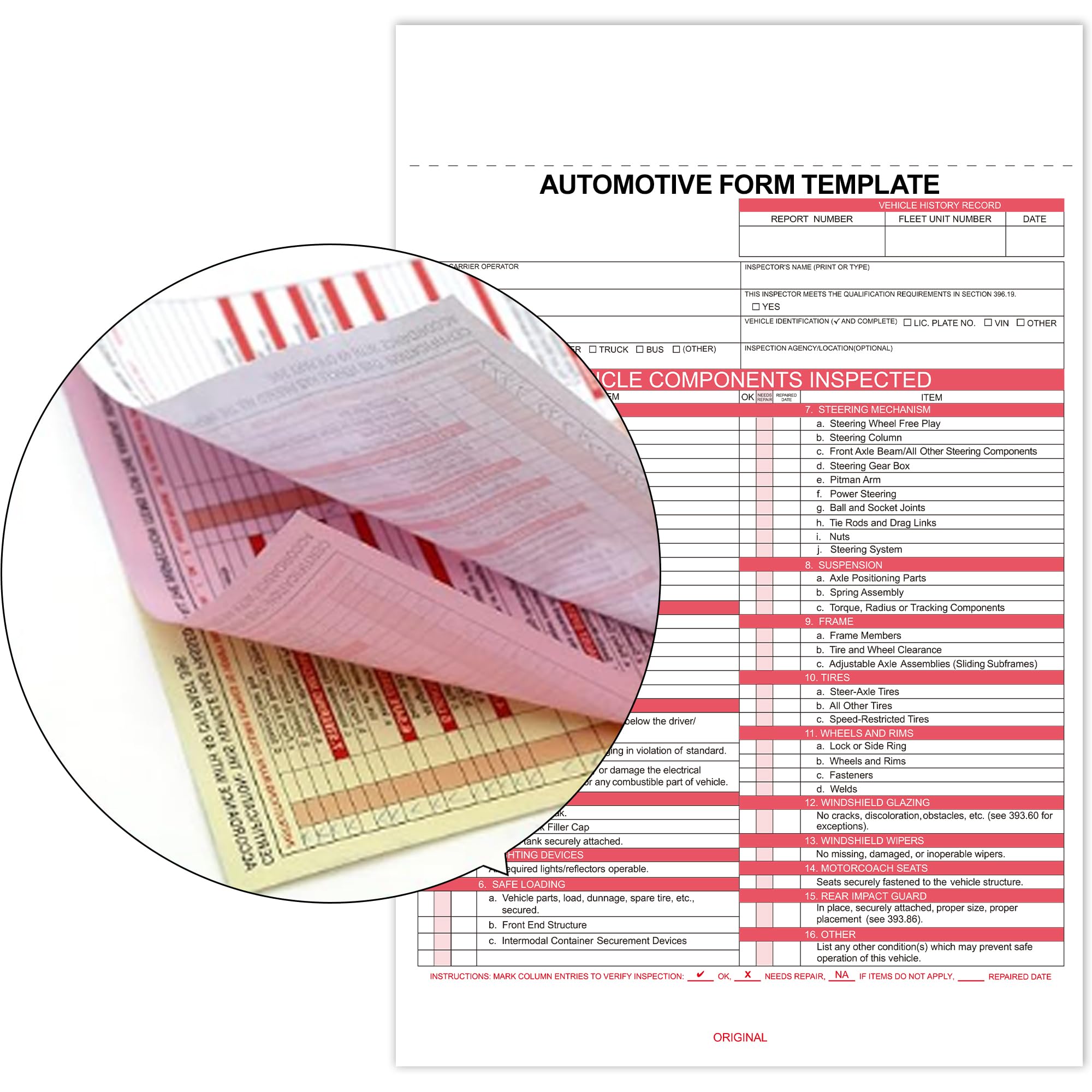 Snapklik.com : White Vehicle Form Template Sticker,30 Sets Vehicle ...