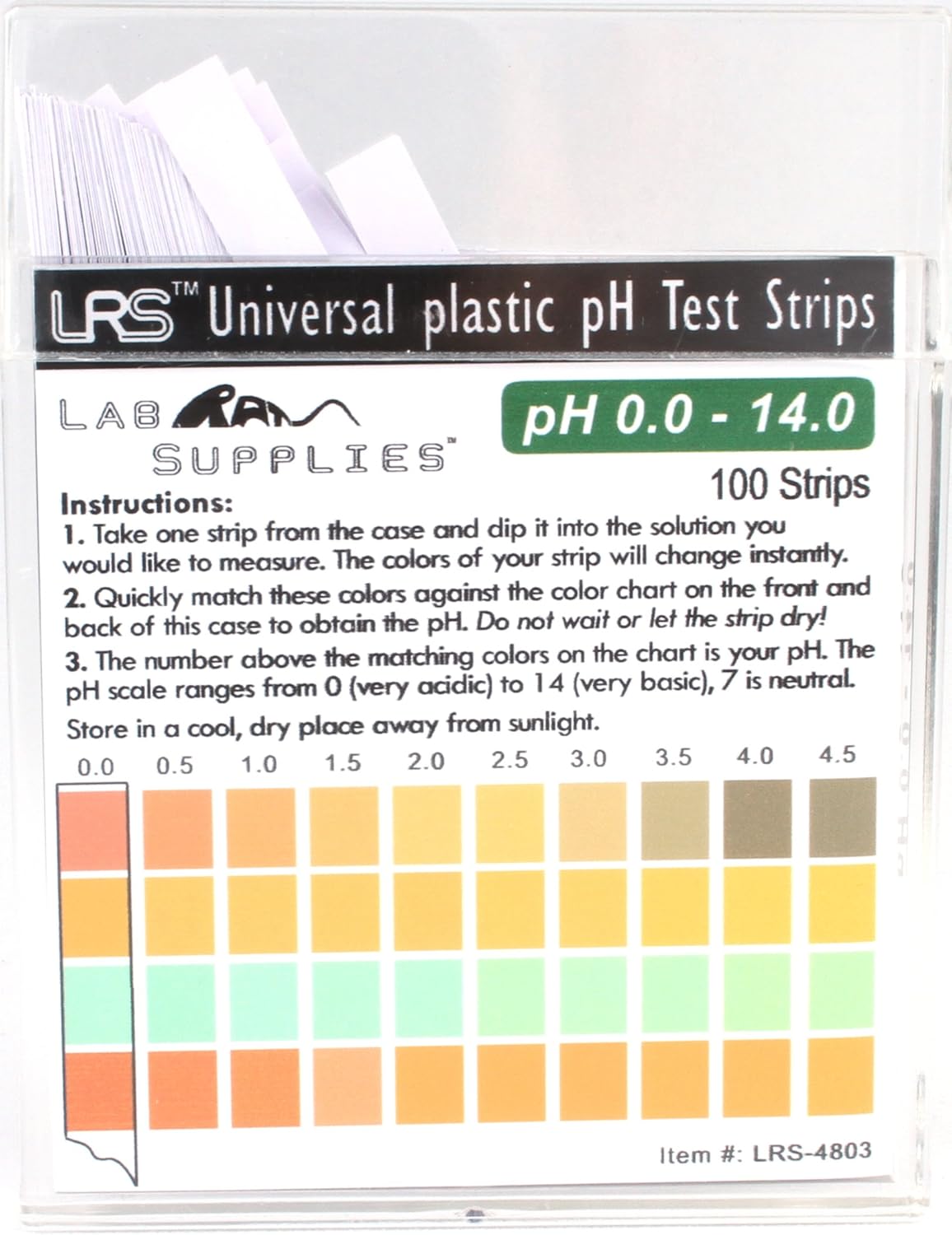 Universal Plastic pH Test Strips with 0.5 pH Intervals for Range 0.0-14 ...