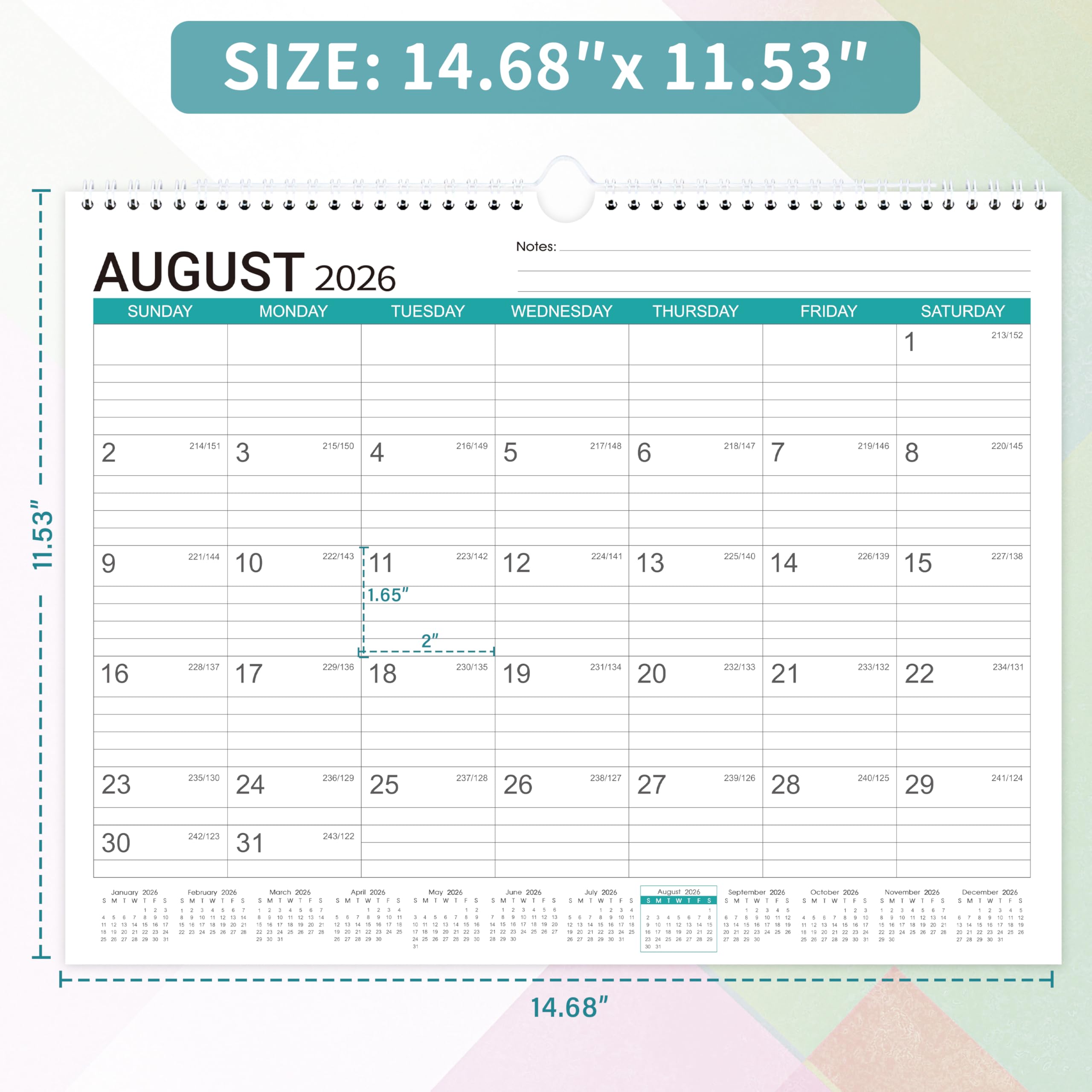 Snapklik.com : 2026 Wall Calendar - Desk/Wall Calendar 2026