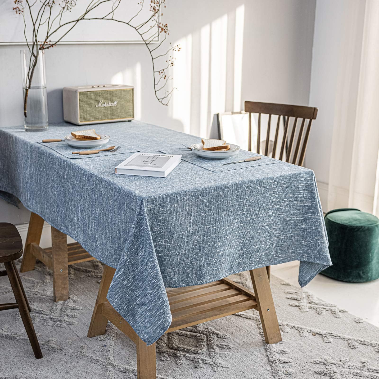 Amazon.com: HomeJoy Round Rectangle Table Cloth – Stainproof Waterproof ...