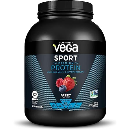 Amazon.com: Vega Sport Premium Protein Powder, Berry, Vegan, 30g Plant ...