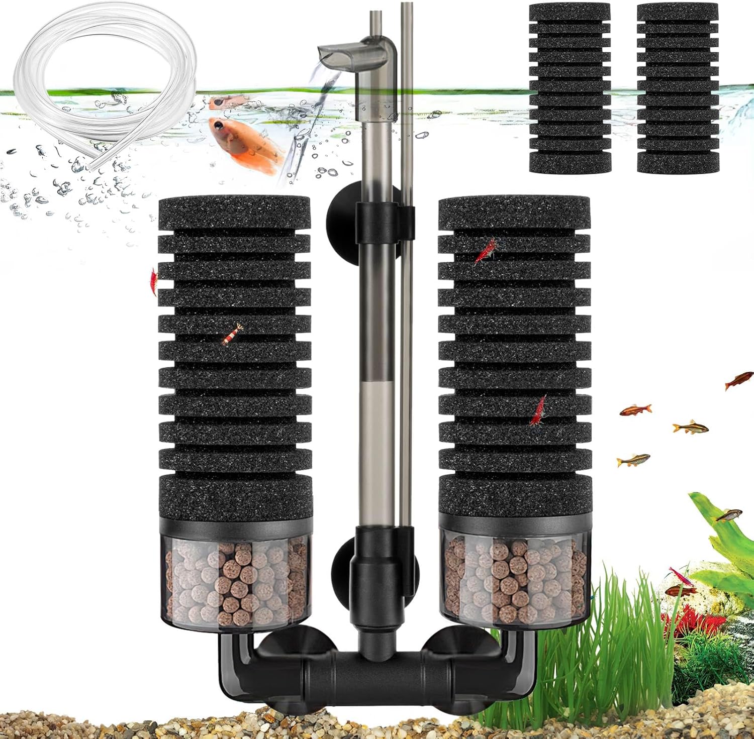 Amazon.com : Digoos Aquarium Biochemical Sponge Filter - with 4 ...