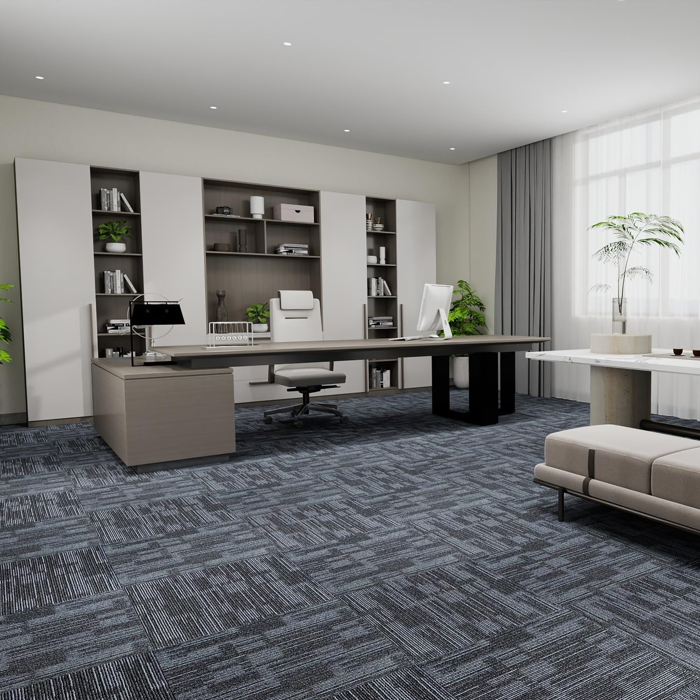 Petgrow Commercial Carpet Tiles, 24" x 24" Squares, 18 Tiles, 72 sq ft ...