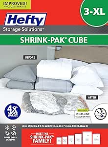 Amazon.com: Hefty Shrink-Pak Vacuum Storage Bags - Space Saver for ...