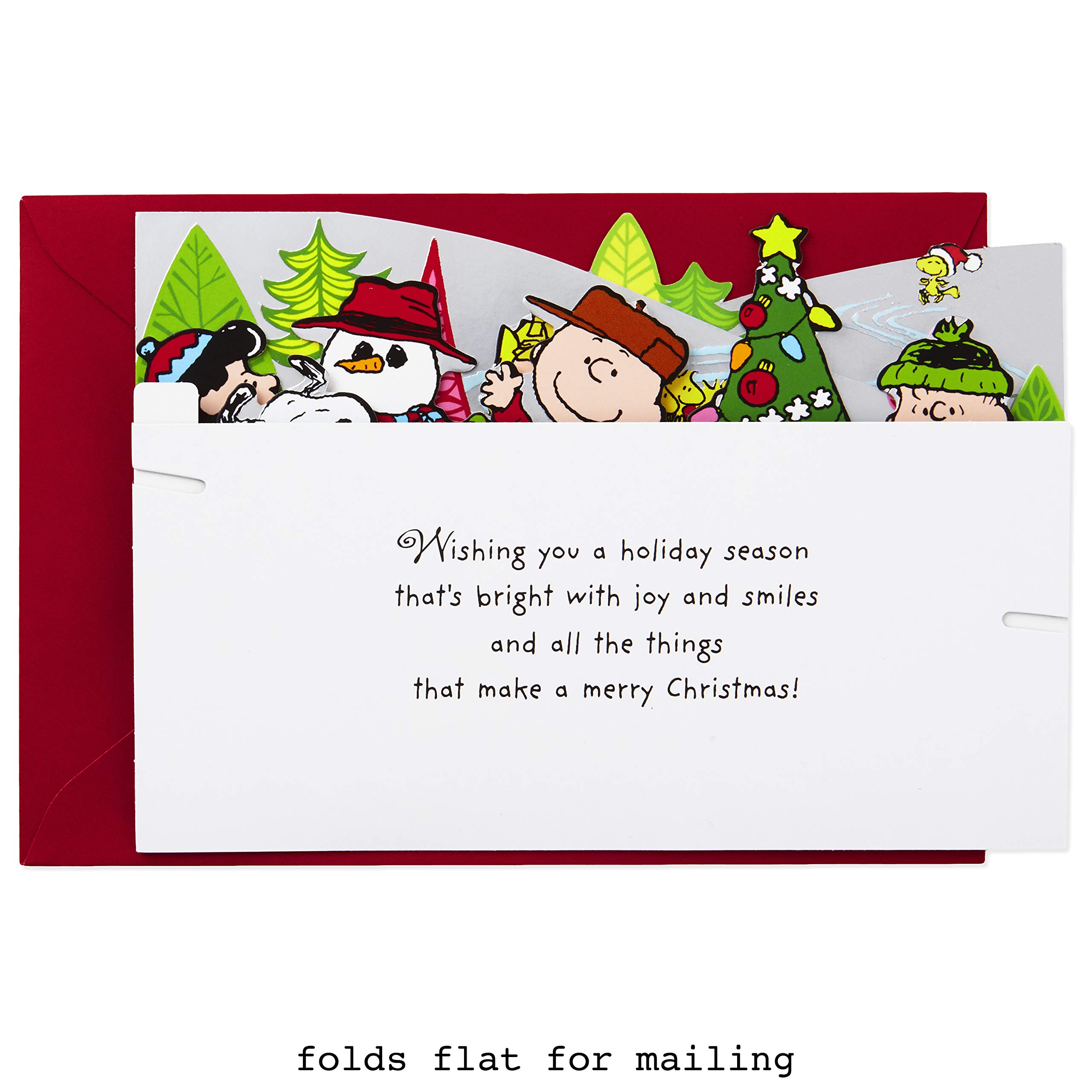 Hallmark Peanuts Paper Craft Boxed Christmas Cards, Pop Up Winter Scene ...
