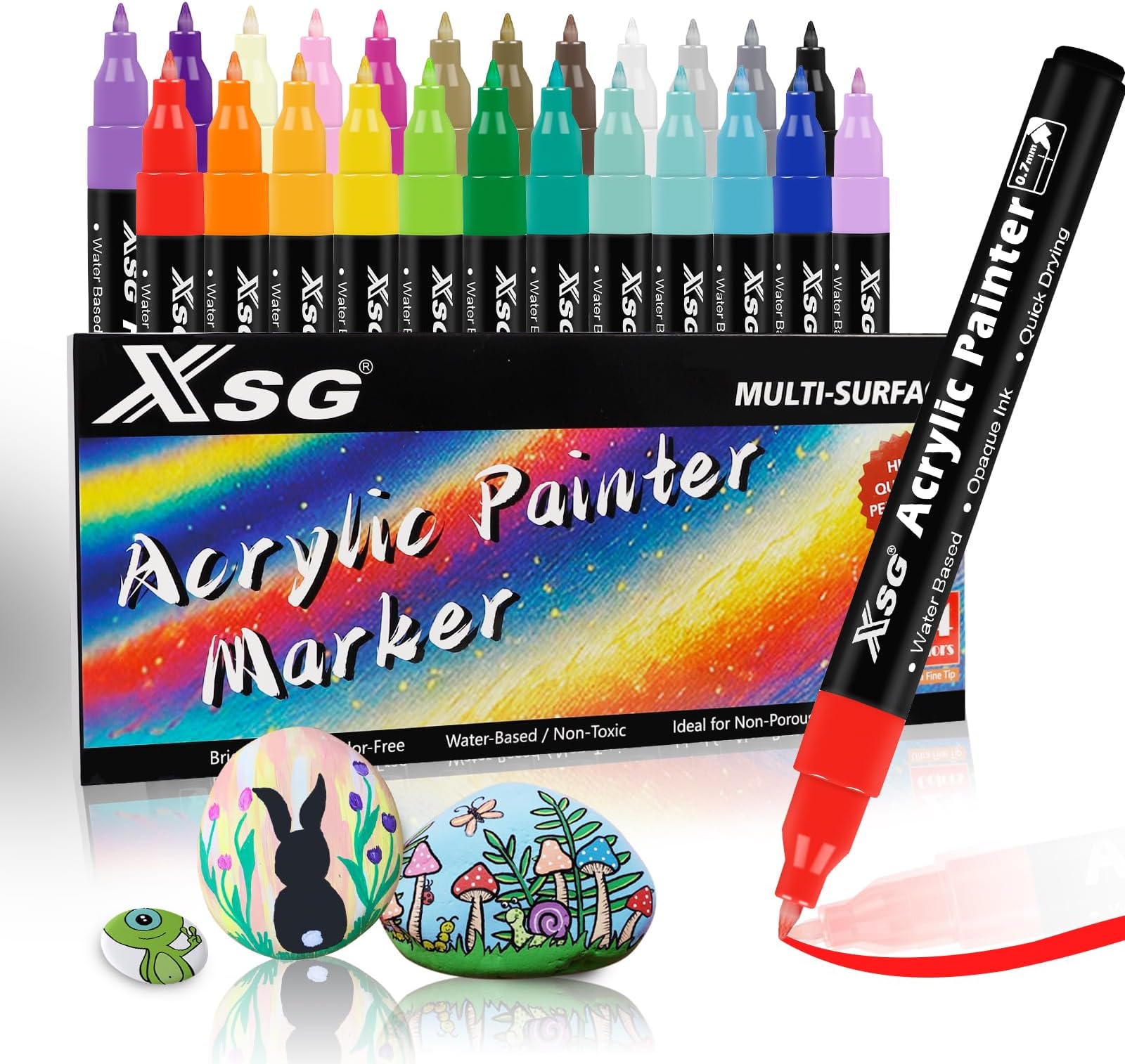 Acrylic Markers Ultra Fine Tip,0.7mm Acrylic Paint Markers For Stone ...