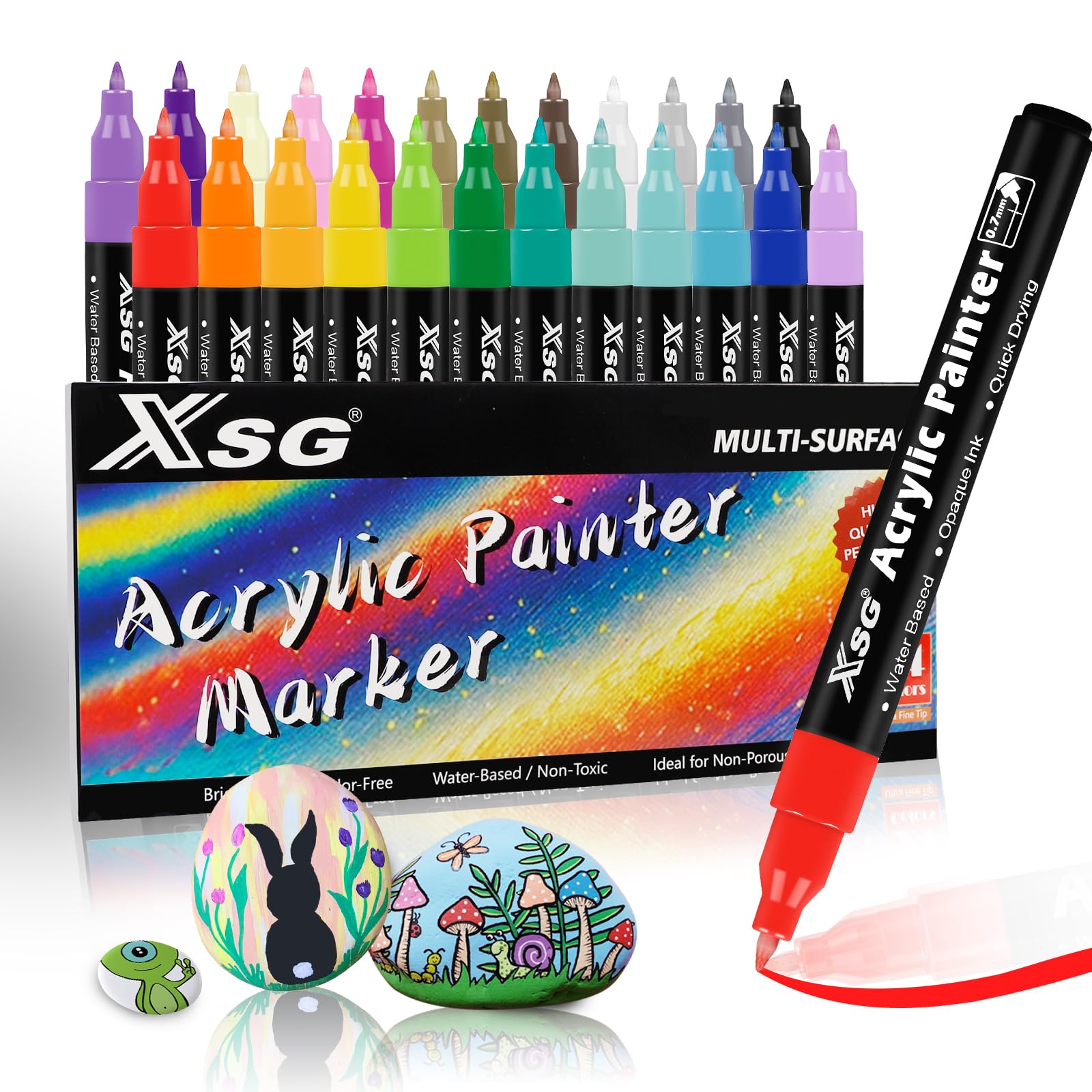 Acrylic Markers Ultra Fine Tip,0.7mm Acrylic Paint Markers For Stone ...