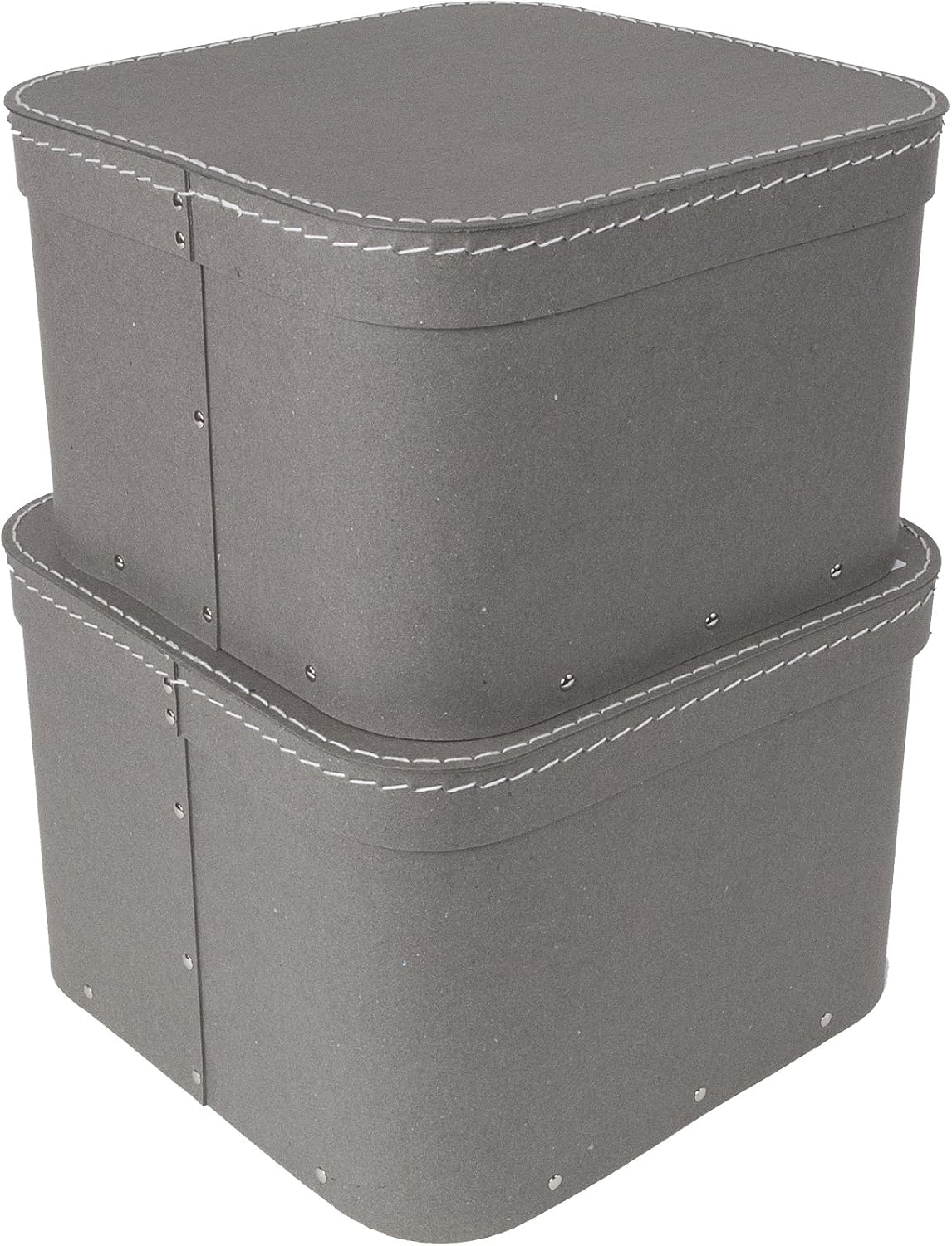 Amazon.com: Bigso Elvira Square Storage Boxes, Grey, Set of 2