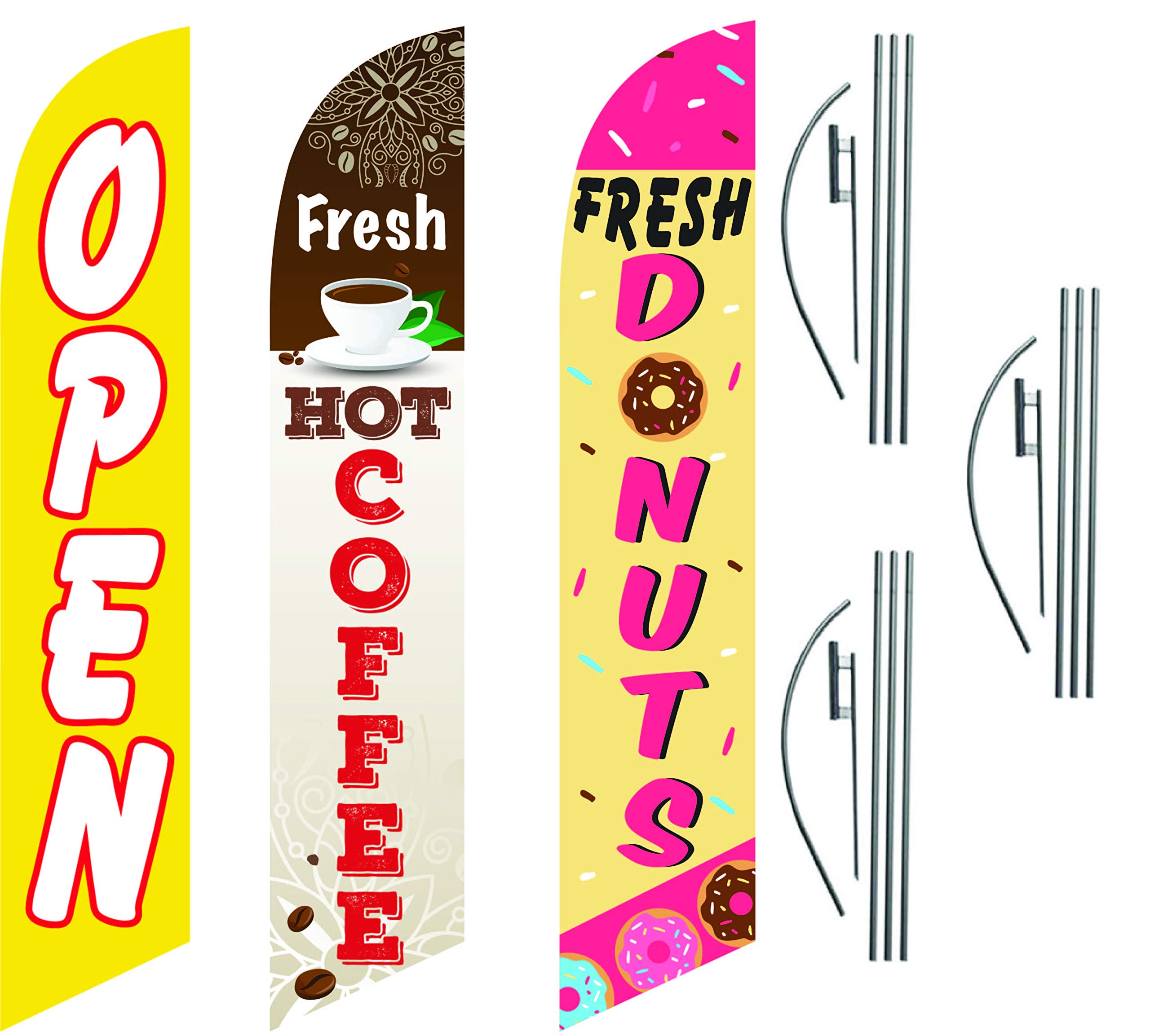 Amazon.com: Cobb Promo Open Restaurant Swooper Flutter Feather Flags ...