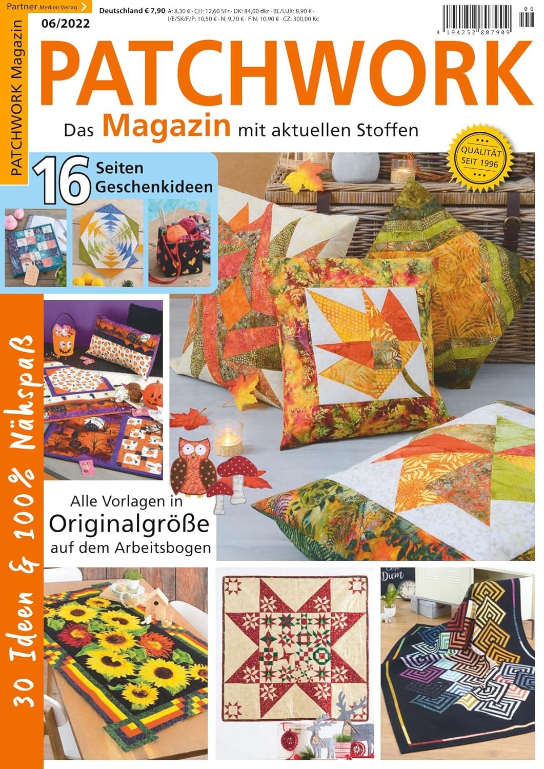 Patchwork Magazin 6/2022 mit 16 Seiten Geschenkideen : Patchwork Magazin: Amazon.de: Bücher