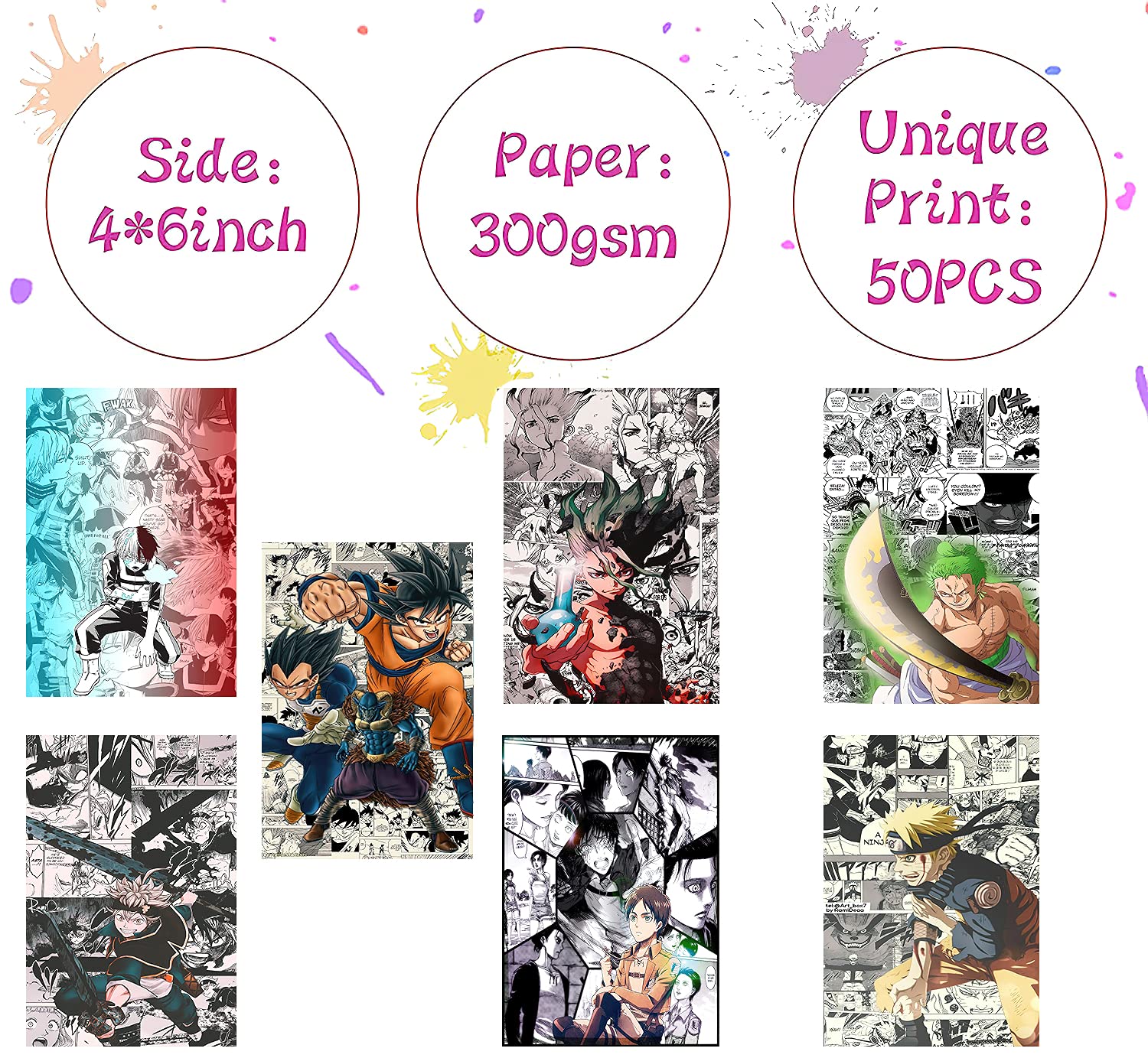 Buy Anime Panel Aesthetic Pictures Wall Collage Kit,50Pcs Anime ...