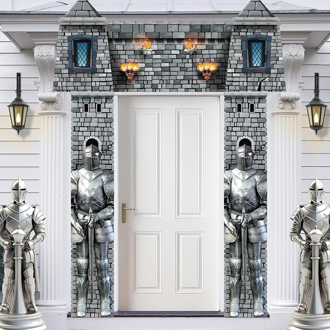 Amazon.com: 3PCS Medieval Entryway Castle Door Banner Medieval Party ...