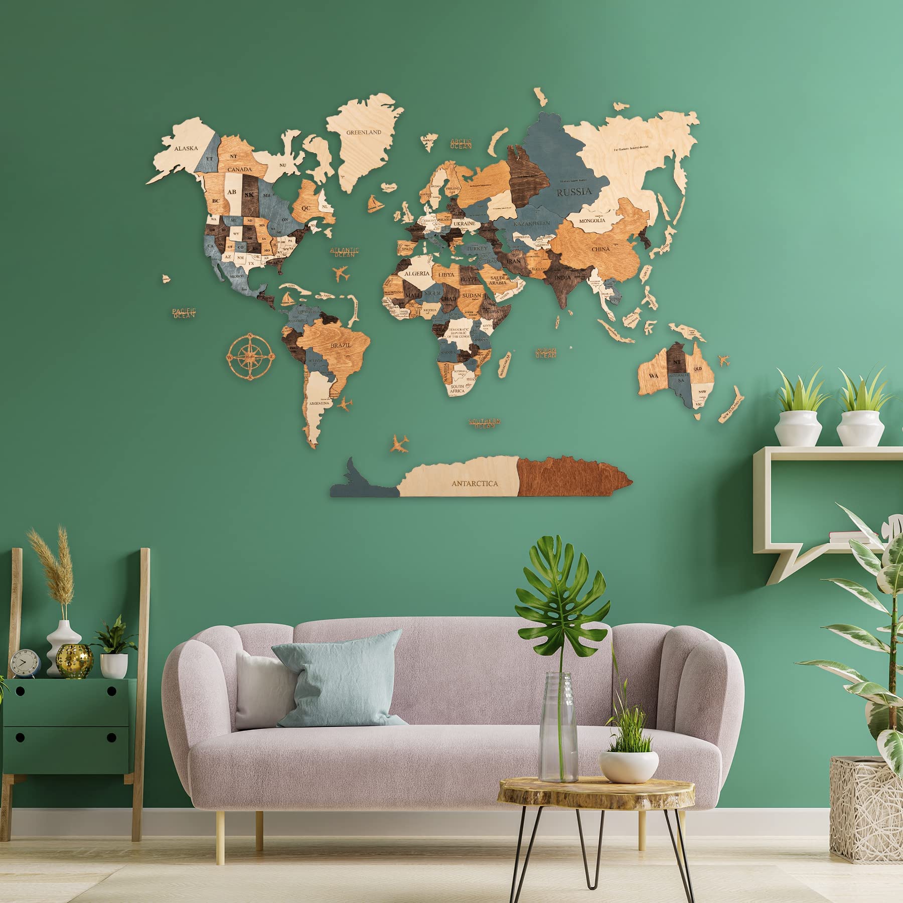 World Map Travel Tracker Modern World Map 3d Wood Puzzle | Desertcart ...