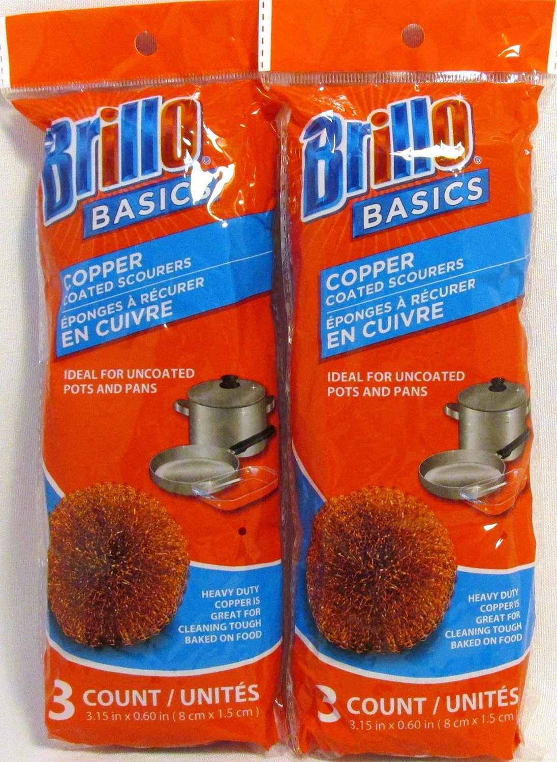 Brillo Basics Scourers Copper or Stainless Steel 6 Count (2 Pack ...